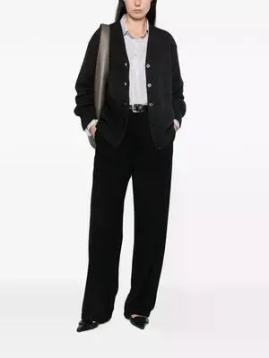 THE ROW Ribbed-knit V-neck Cardigan