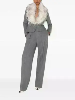 Elisabetta Franchi Wool Jacket With Fur-effect Collar