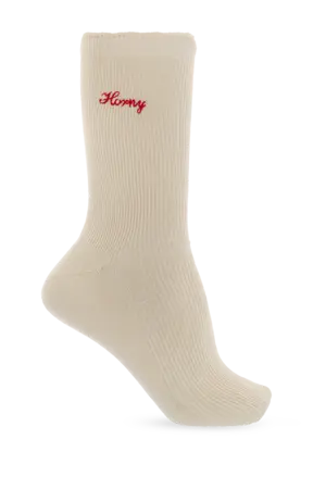 CARNE BOLLENTE Cotton Socks With Embroidered Logo