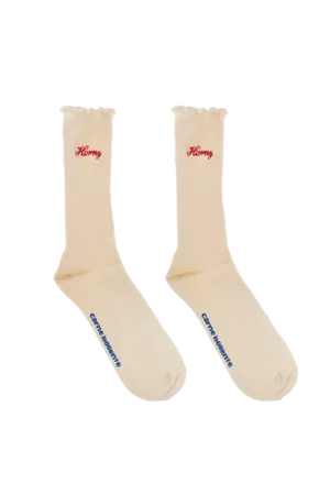 CARNE BOLLENTE Cotton Socks With Embroidered Logo
