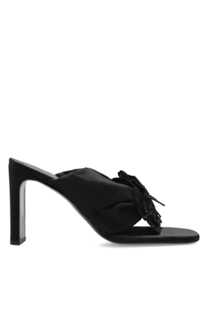 ROTATE BY BIRGER CHRISTENSEN Satin Heeled Mules - Black
