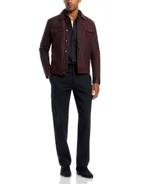 John Varvatos Andrew Leather Trucker Jacket