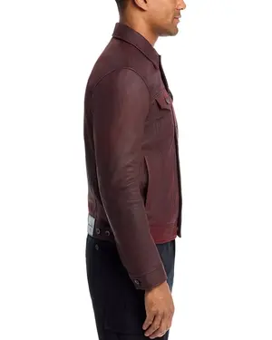 John Varvatos Andrew Leather Trucker Jacket