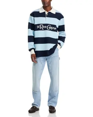 LATE CHECKOUT Ritz Carlton Stripe Cotton Rugby Polo Shirt