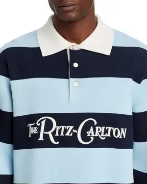 LATE CHECKOUT Ritz Carlton Stripe Cotton Rugby Polo Shirt