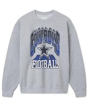 Junk Food Clothing Dallas Crew Fleece - Heather Grey