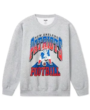Junk Food Clothing New England Patriots All Pro Crew Fleece - Heather Grey