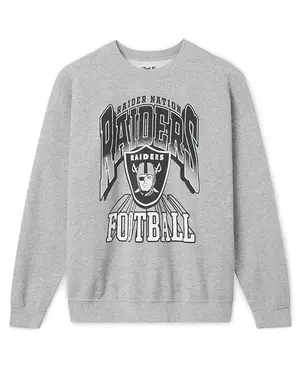 Junk Food Clothing Las Vegas Raiders All-pro Crew Fleece - Heather Grey