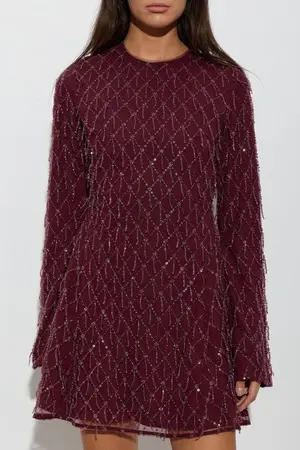 ROTATE BY BIRGER CHRISTENSEN Dress With Shimmering Fringe