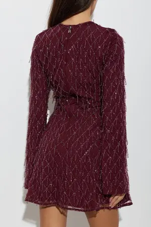 ROTATE BY BIRGER CHRISTENSEN Dress With Shimmering Fringe