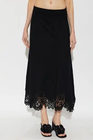 Zimmermann Wool Skirt With Crocheted Trim