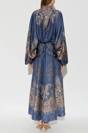 Zimmermann Silk Dress With Draping At The Waist