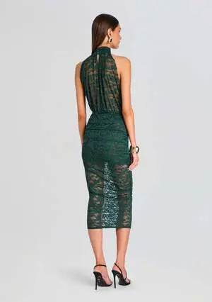 SEROYA Lace Pencil Skirt
