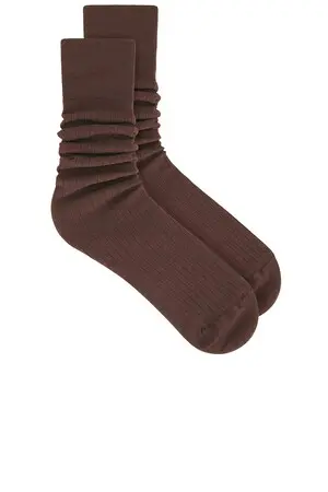 Swedish Stockings Loelle Rib High Socks - Dark Brown