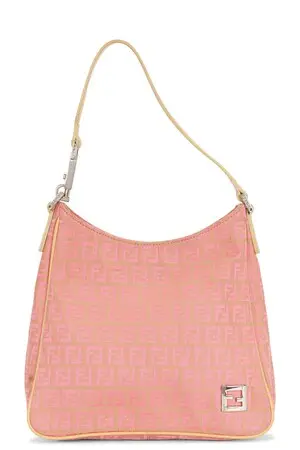 Fendi Zucca Canvas Shoulder Bag - Pink