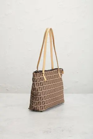 Fendi Renew Zucchino Monogram Tote Bag - Brown