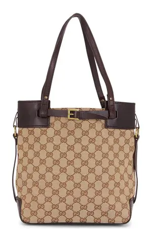 Gucci Gg Canvas Belted Tote Bag - Brown