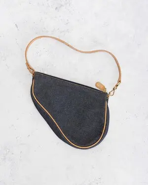 FWRD RENEW Dior Denim Pochette Saddle Bag