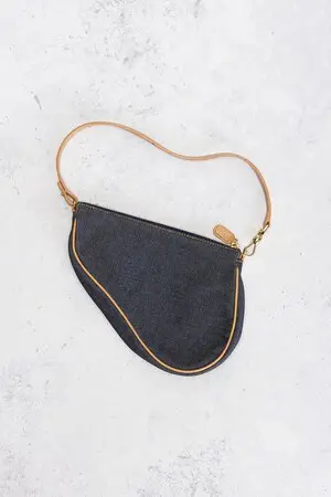 Dior Denim Pochette Saddle Bag