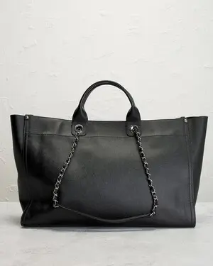 FWRD RENEW Chanel Studded Caviar Large Deauville Tote Bag