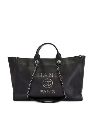 CHANEL CHANEL Studded Caviar Large Deauville Tote Bag