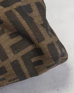 FWRD RENEW Fendi Zucca Canvas Shoulder Bag - Brown