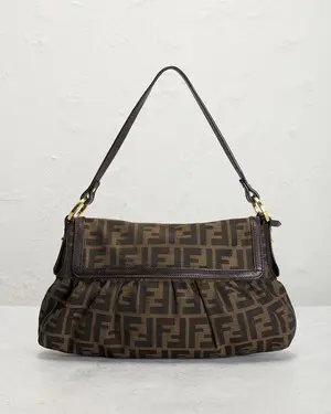 FWRD RENEW Fendi Zucca Canvas Shoulder Bag