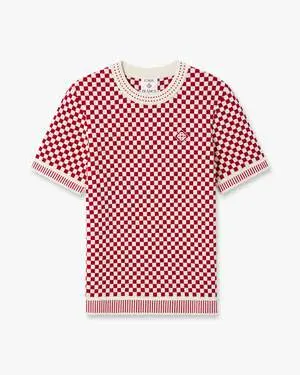 Casablanca White Check Short Sleeve T-shirt