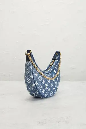 LOUIS VUITTON Renew Monogram Denim Loop Shoulder Bag - Blue