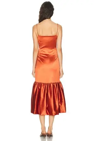 Caroline Constas Sydney Ruffle Hem Gown