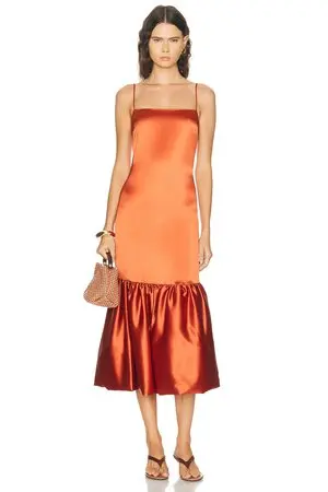 Caroline Constas Sydney Ruffle Hem Gown