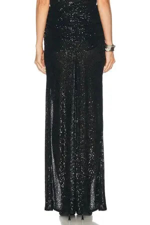 Lapointe Mini Stretch Sequin Draped Skirt