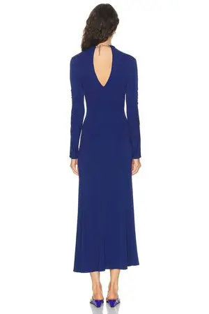 Silvia Tcherassi Mara Dress With Deep Leg Split - Navy