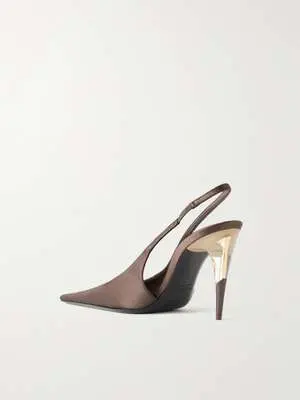 Saint Laurent Goya 95 Crepe Slingback Pumps