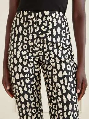 Carolina Herrera Leopard-patterned Jacquard Slim-leg Pants