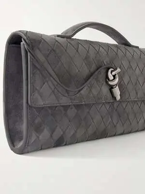 Bottega Veneta Intrecciato Suede Clutch