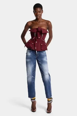 Dsquared2 Medium Ripped Baffo Jenna Jeans