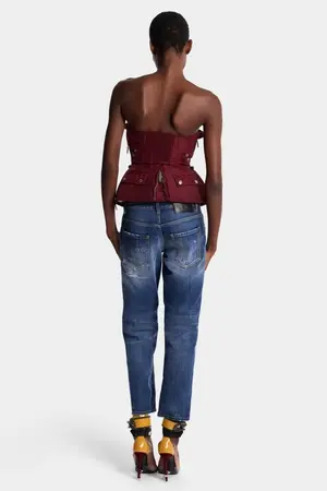 Dsquared2 Medium Ripped Baffo Jenna Jeans