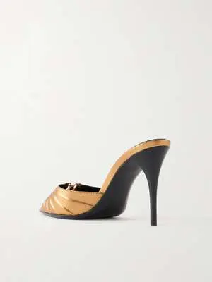 Saint Laurent Metallic Leather Sandals