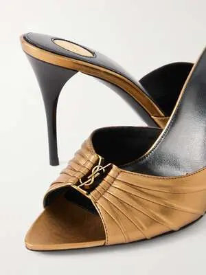 Saint Laurent Metallic Leather Sandals