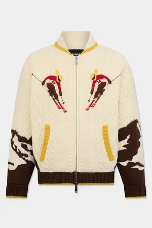 Dsquared2 Snowy Dream Zipped Knit Kaban - Black
