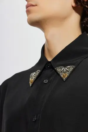 Versace Silk Shirt With Appliqués