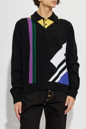 Versace Wool Long-sleeve Polo