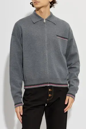 Versace Wool Cardigan With Pocket