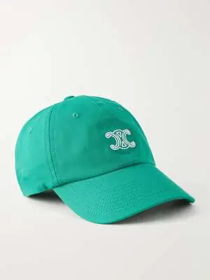 Celine Triomphe Embroidered Cotton-twill Cap