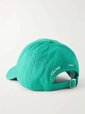 Celine Triomphe Embroidered Cotton-twill Cap