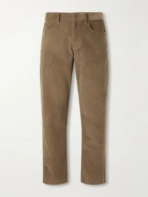 Burberry Danny Straight-leg Cotton-corduroy Trousers - Brown