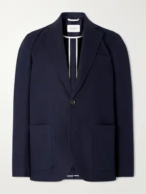 Oliver Peoples Westbury Cotton-blend Herringbone Suit Jacket - Blue