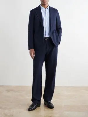 Oliver Peoples Westbury Cotton-blend Herringbone Suit Jacket - Blue