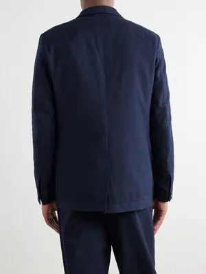 Oliver Peoples Westbury Cotton-blend Herringbone Suit Jacket - Blue